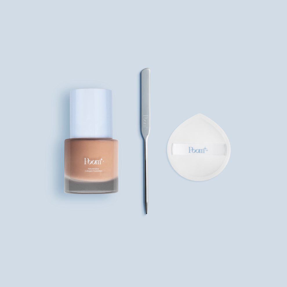 The Perfect Base Kit (1 Foundation Spatula + 1 Puff + 1 Foundation) – Poom Cosmetics